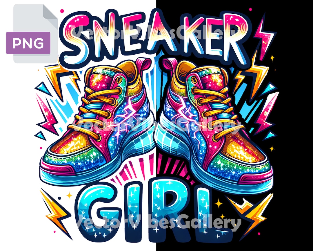Colorful Sneaker Girl PNG, Urban Sublimation Design (digital Download ...