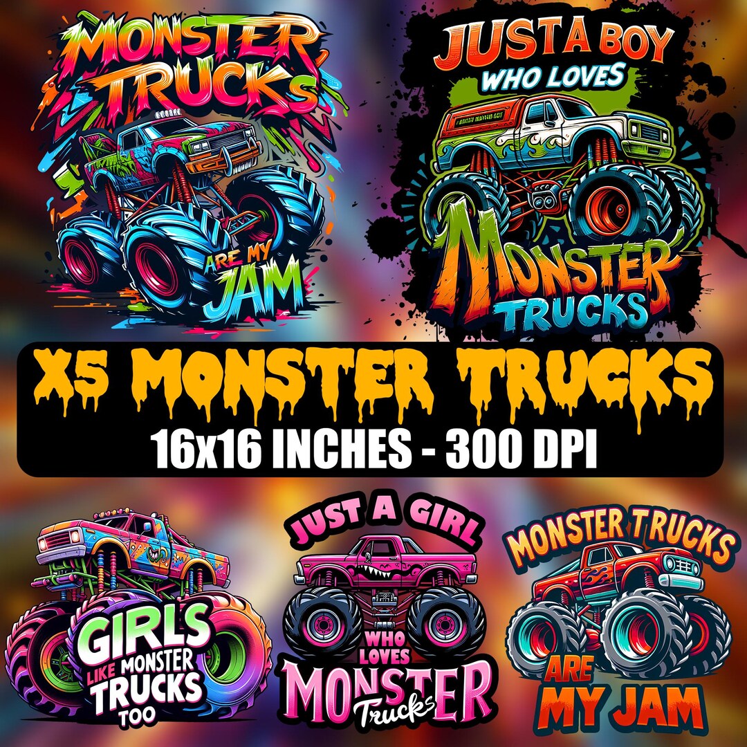 X5 Monster Trucks Png, Urban Sublimation Design, Gift for Truck Lover ...