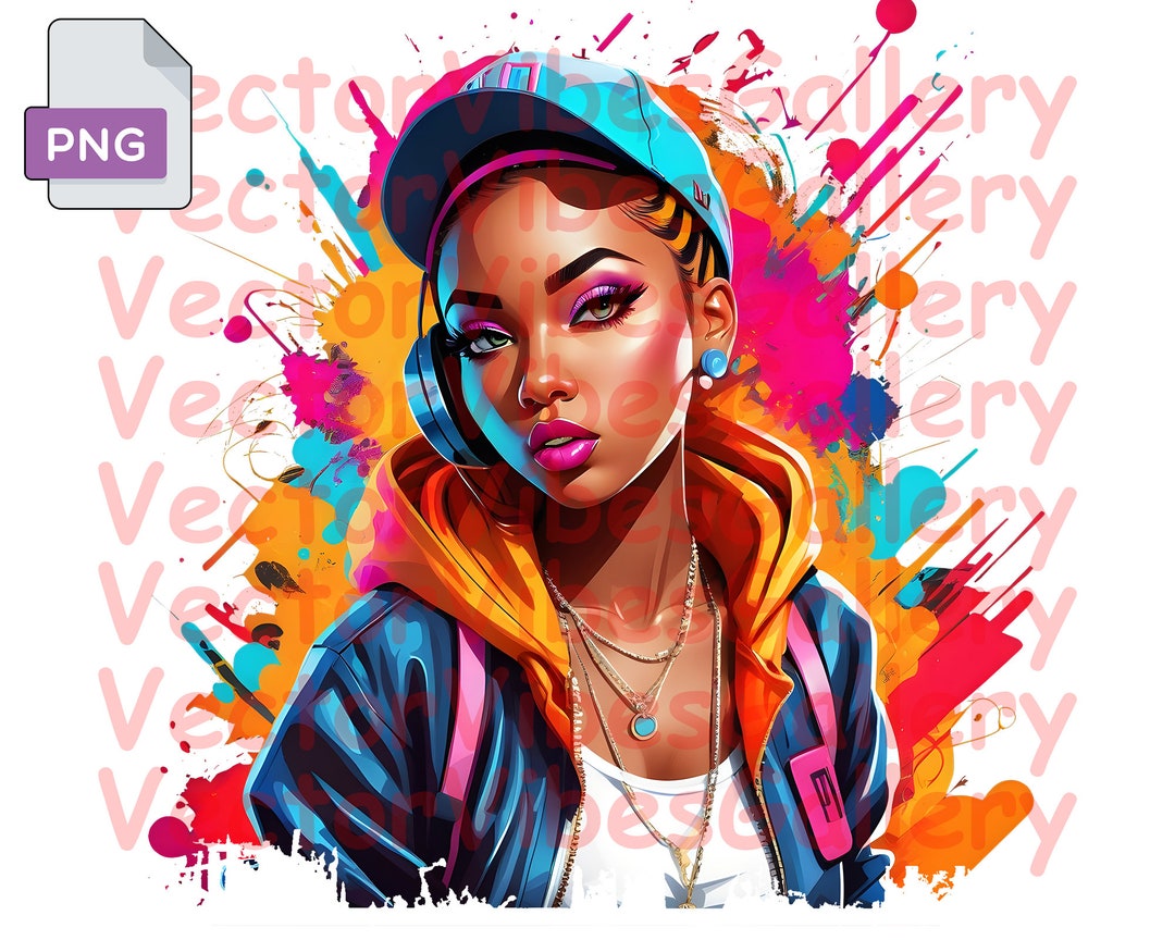 Magical Girl Png, Urban Sublimation Design, Afro American Graffiti ...