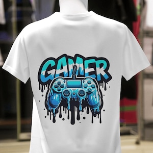 Gamer Png, Gaming Sublimation Design, Dripping Blue Graffiti Controller ...