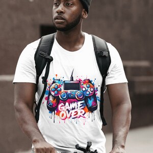 Colorful Game Over Png, Gaming Lovers Sublimation Design With Splashes ...