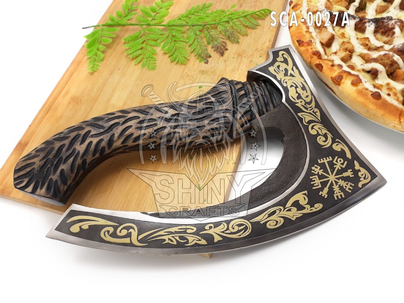 Hand Forged Viking Axe, Rosewood Handle, Pizza Cutter, Hatchet - Etsy