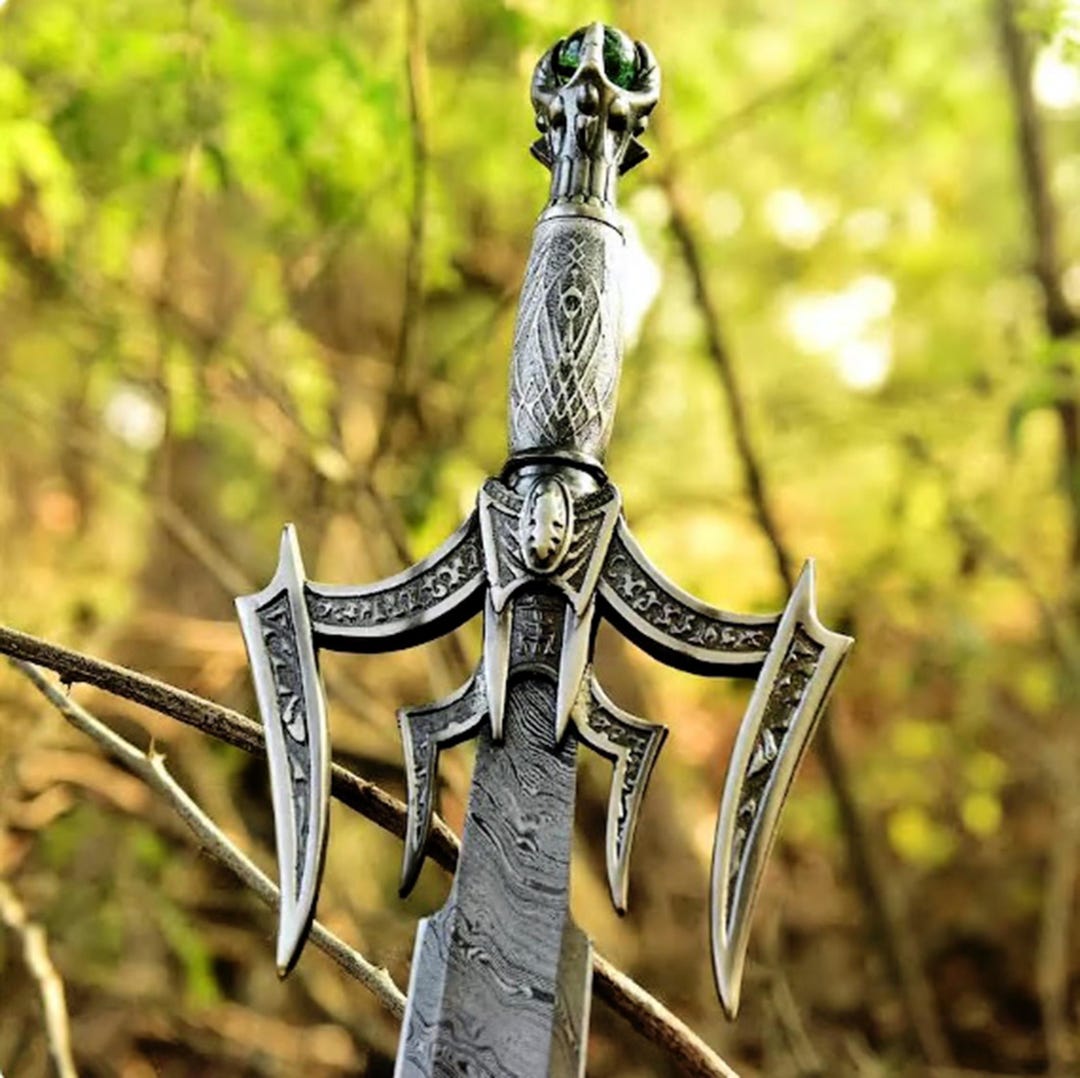 Hand Forged Damascus Barbarian Sword | Viking Long Sword Replica ...