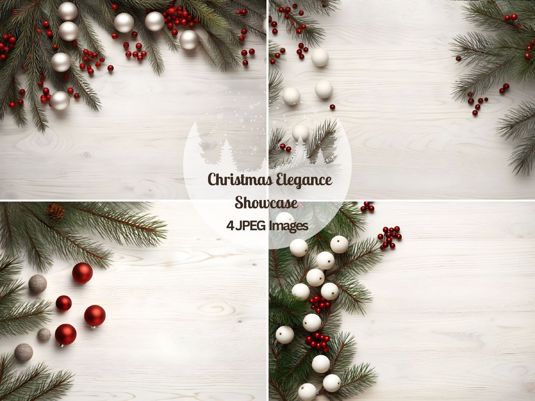 Styled Winter Christmas Flat Lay Mockup: Background Photography ...