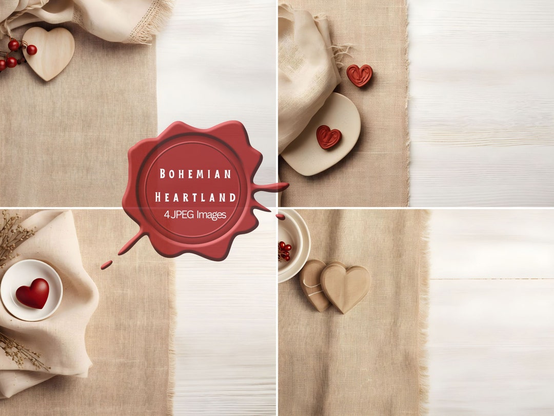 Boho Valentine's Day Flat Lay Mockup: Styled Stock Photo, Add Your ...