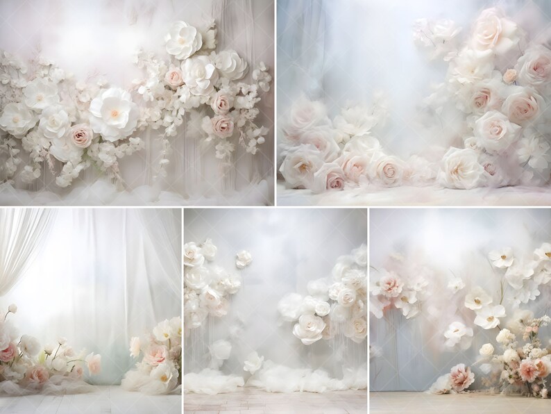 33 Sheer Bloomscape Digital Backdrops, Maternity and Wedding Floral ...
