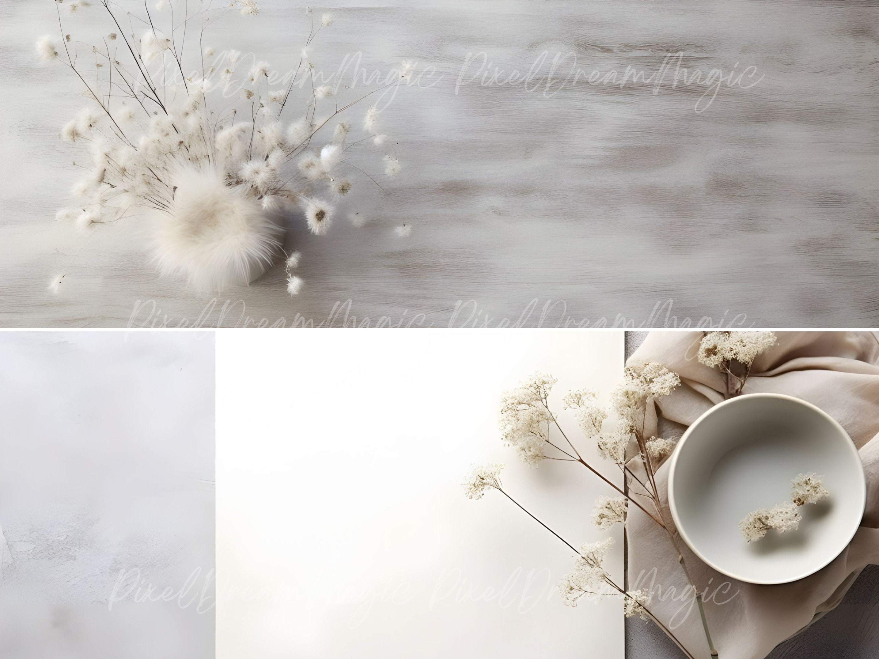 Boho Flatlay Mockup Bundle: 50 Blank Backdrops, Bohemian Blank Flatlay ...