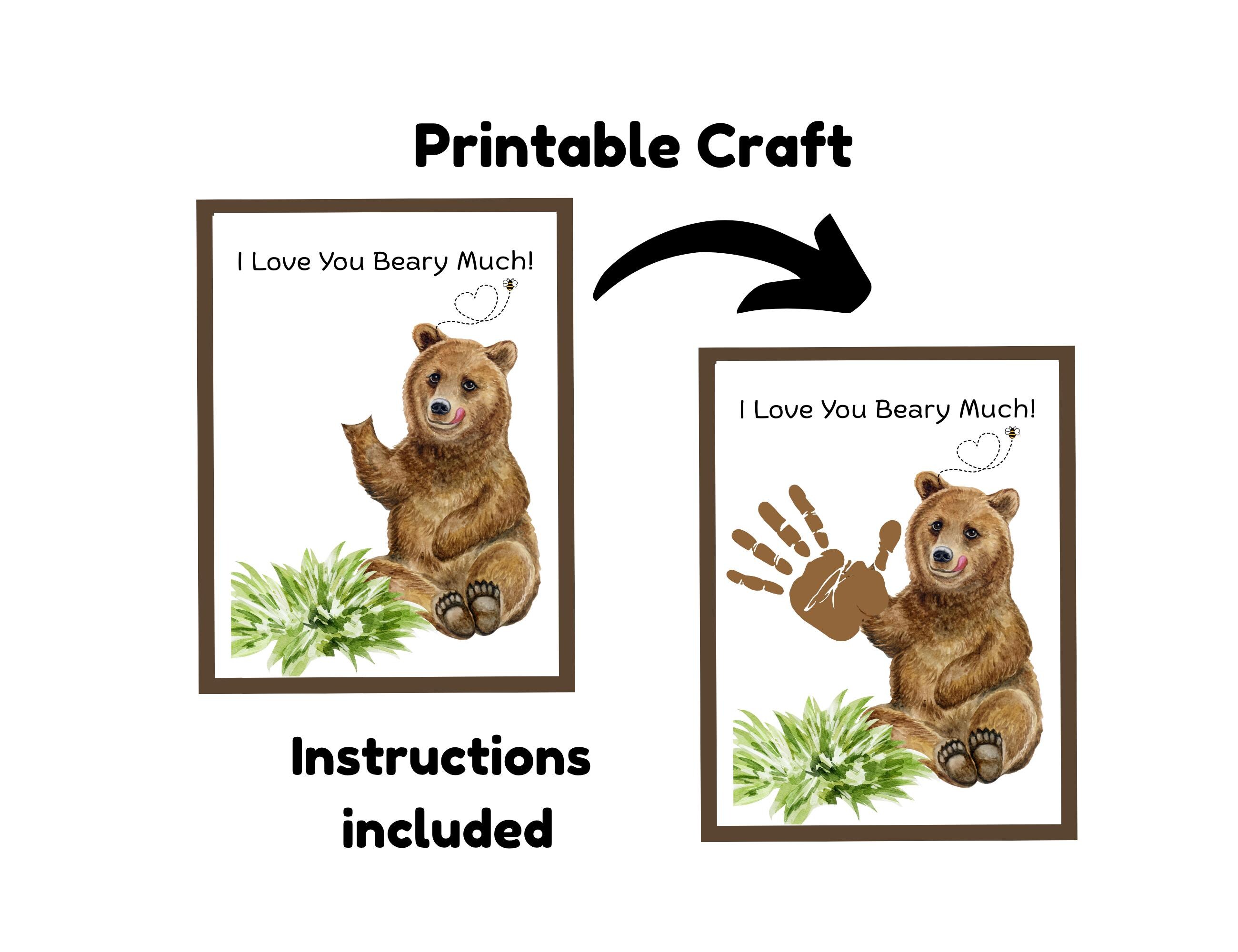 Honey Bear Handprint Craft, Printable Activity Babies, Toddlers DIY ...