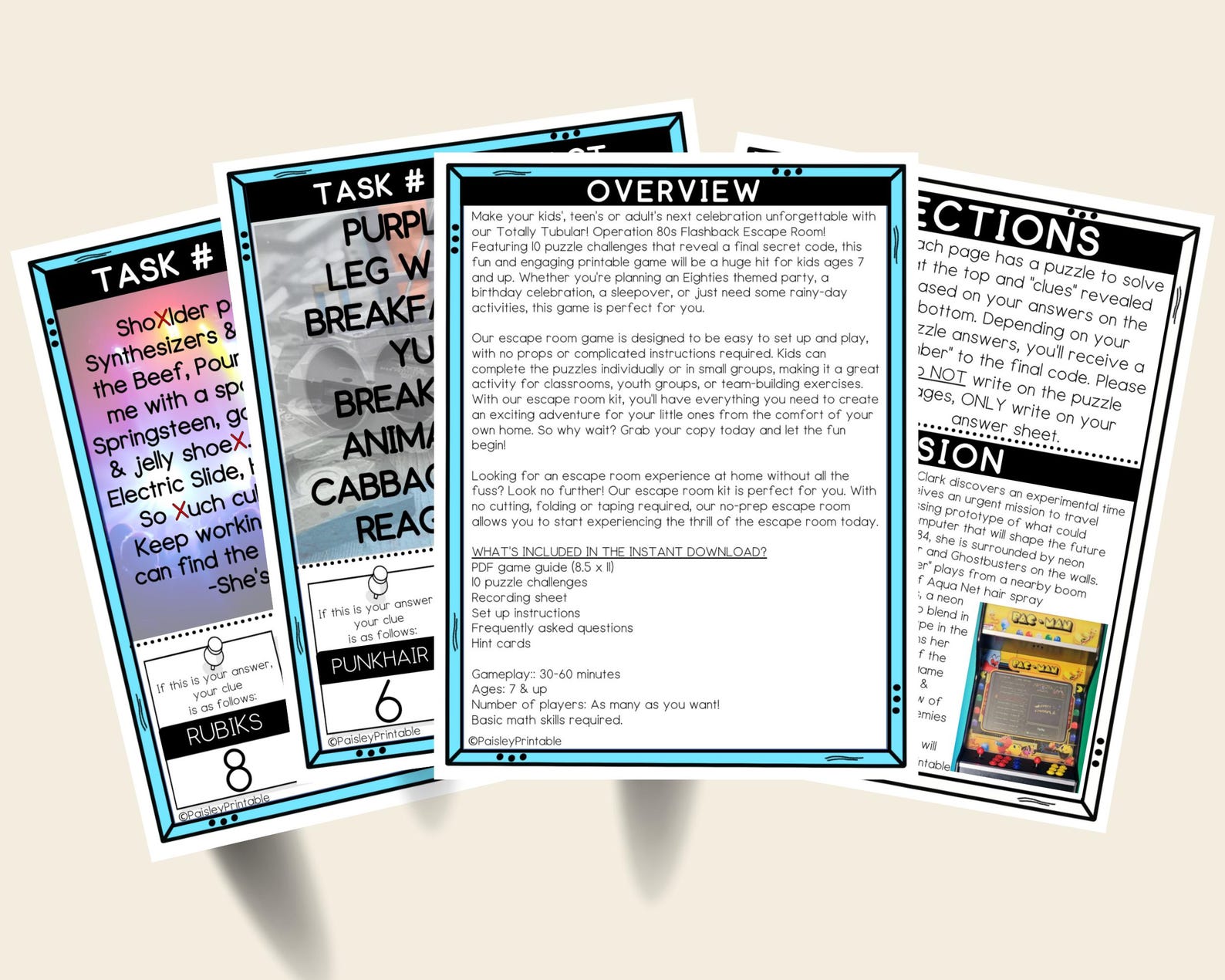 1980s Decade Escape Room, 80s Escape Room, Printable DIY Game, Family ...