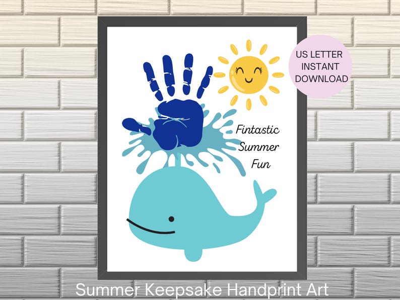 Summer Handprint Craft, Printable Activity Babies, Toddlers DIY ...