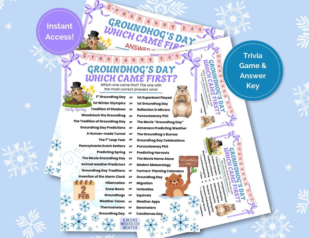 Groundhog Day Which Came First Printable Game, Groundhog Day Activity ...