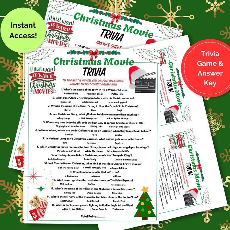 Holiday Trivia Downloadable - Etsy