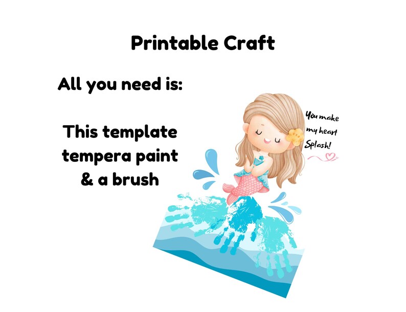 Summer Handprint Craft, Printable Activity Babies, Toddlers DIY ...