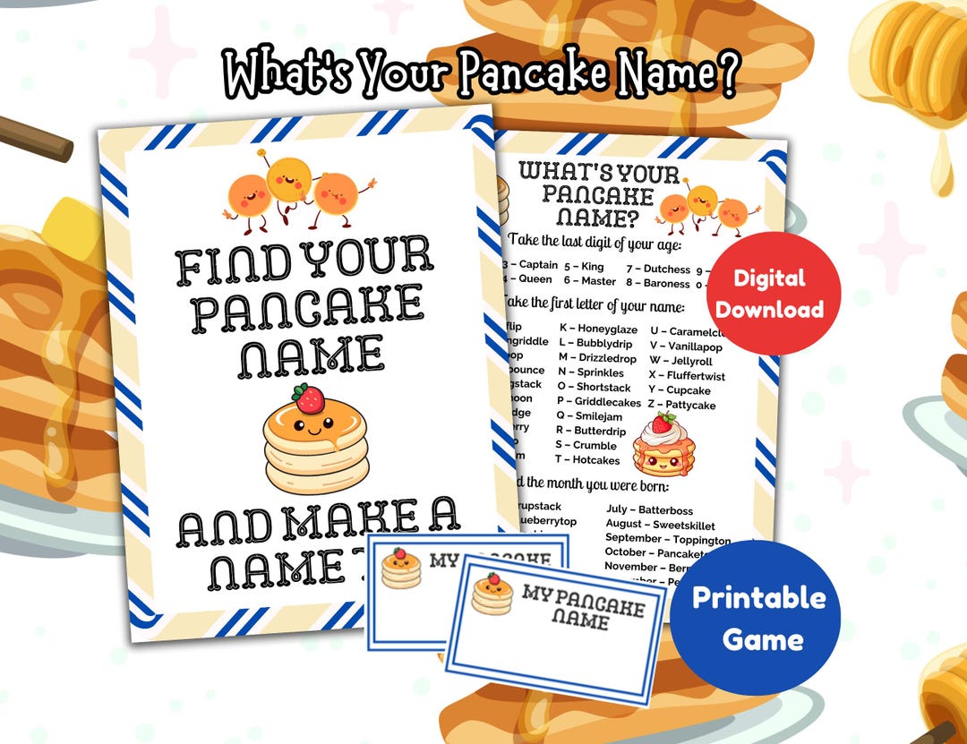 Pancake Name Game Printable, Pancake Day Activity Game, February ...