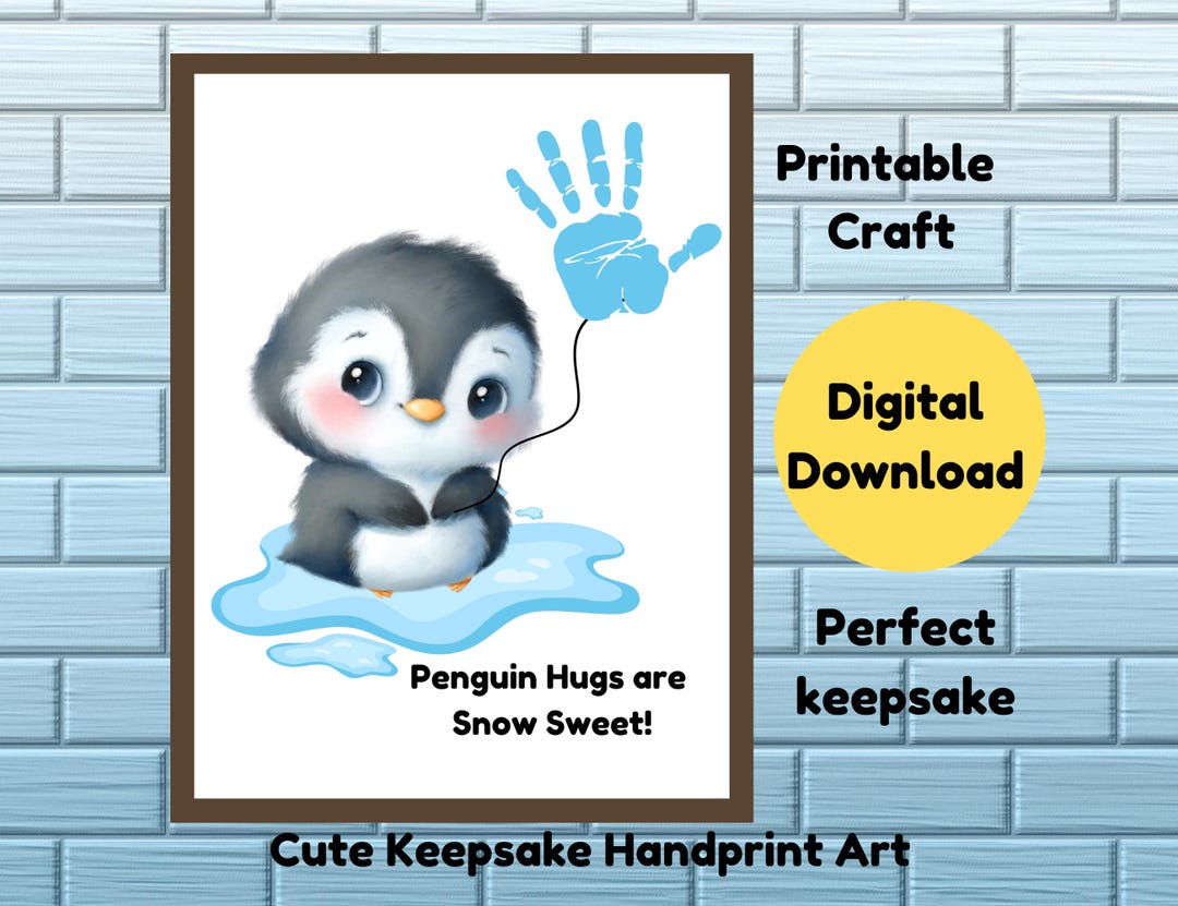 Penguin Handprint Craft, Printable Activity Babies, Toddlers DIY ...