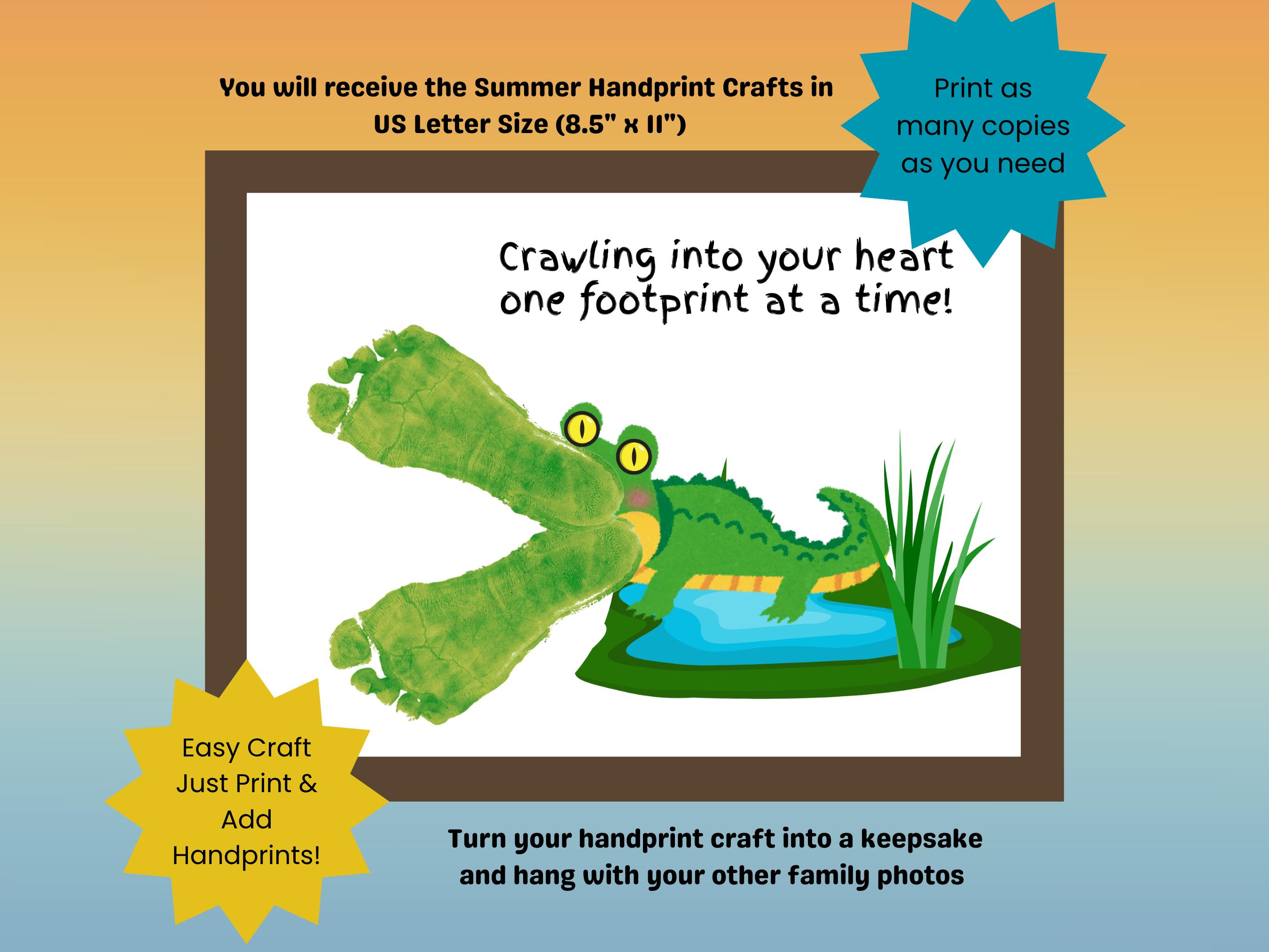 Summer Handprint Craft, Printable Activity Babies, Toddlers DIY ...