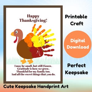 Thanksgiving Handprint Craft, Printable Activity Babies, Toddlers DIY ...