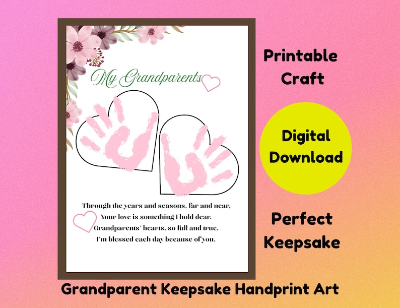 Grandparents Day Handprint Craft, Printable Activity Babies, Toddlers ...