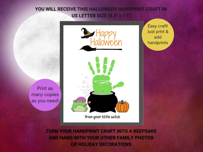 Halloween Handprint Craft, Printable Activity Babies, Toddlers DIY ...