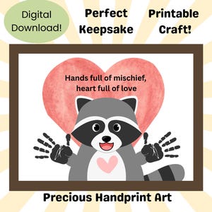 Raccoon Handprint Craft, Printable Activity for Babies, Toddlers DIY ...