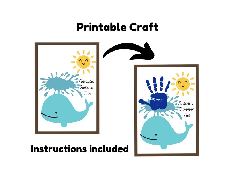 Summer Handprint Craft, Printable Activity Babies, Toddlers DIY ...