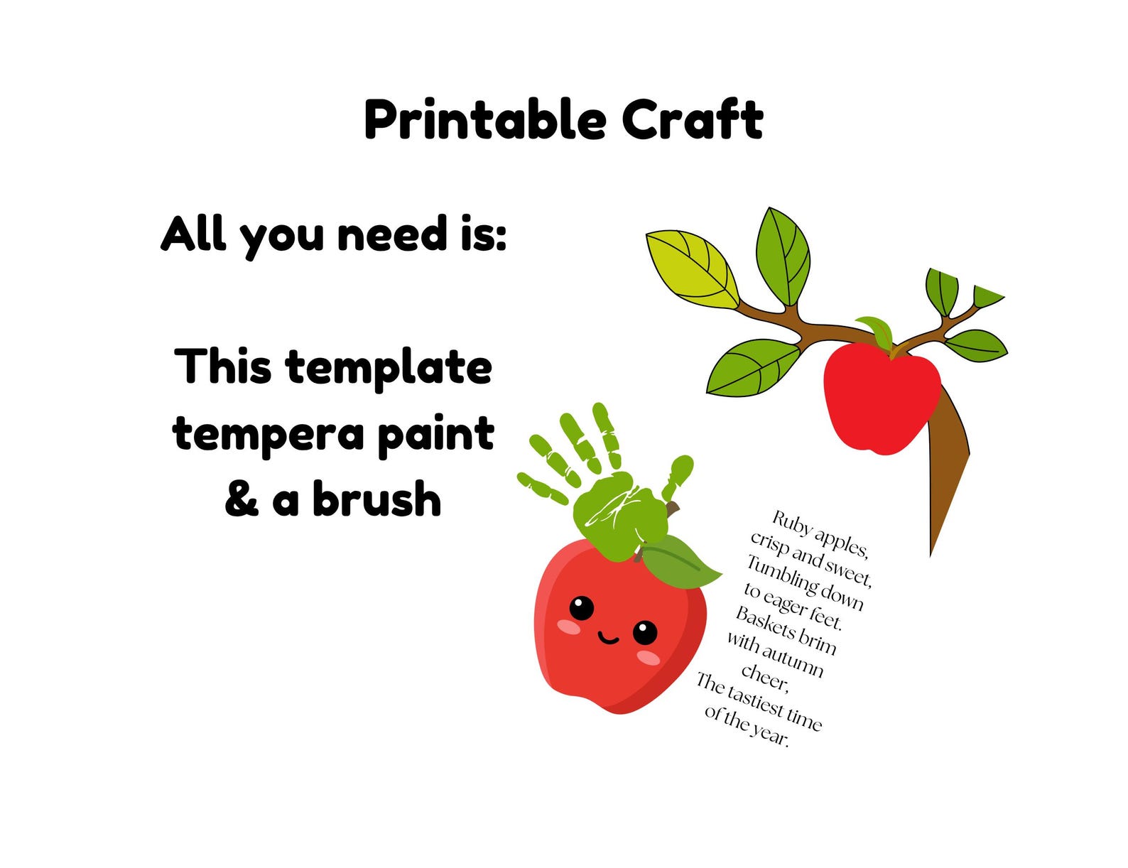 Autumn Handprint Craft, Printable Activity Babies, Toddlers DIY ...