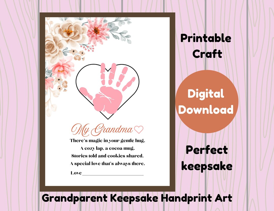 Grandparents Day Handprint Craft, Printable Activity Babies, Toddlers ...