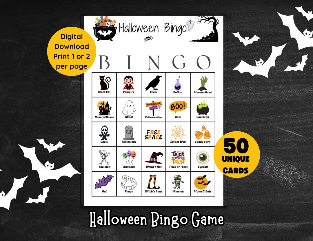 Halloween Bingo Game, Printable Bingo Cards, Summerween, Halloween ...