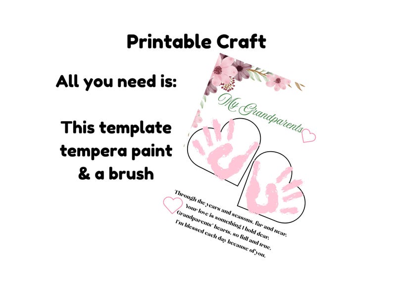 Grandparents Day Handprint Craft, Printable Activity Babies, Toddlers ...