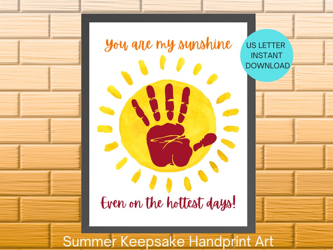 Summer Handprint Craft, Printable Activity Babies, Toddlers DIY ...