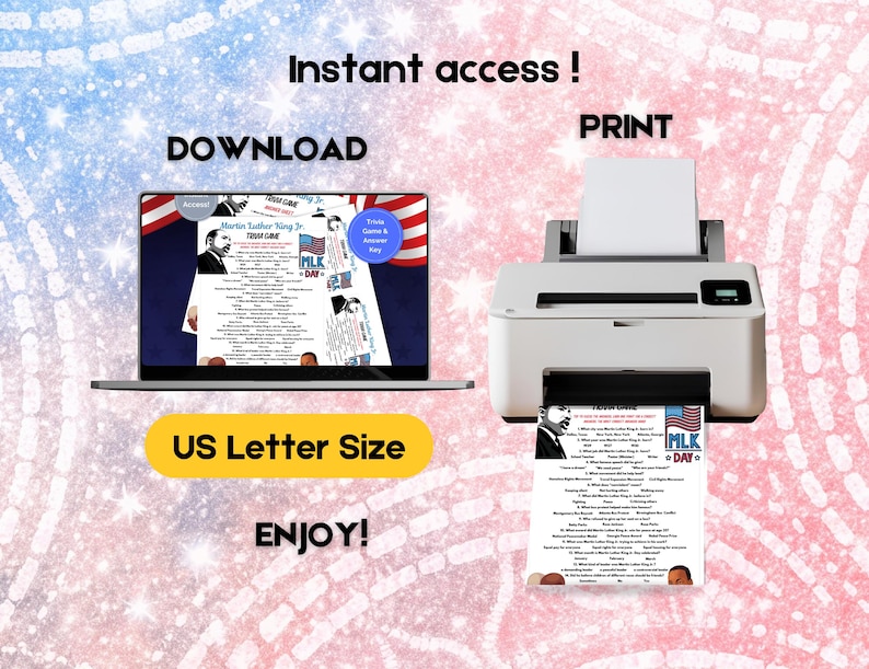 Martin Luther King Jr Trivia Game, MLK Day Printable Activity, MLK Jr ...