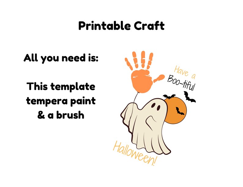 Halloween Handprint Craft, Printable Activity Babies, Toddlers DIY ...