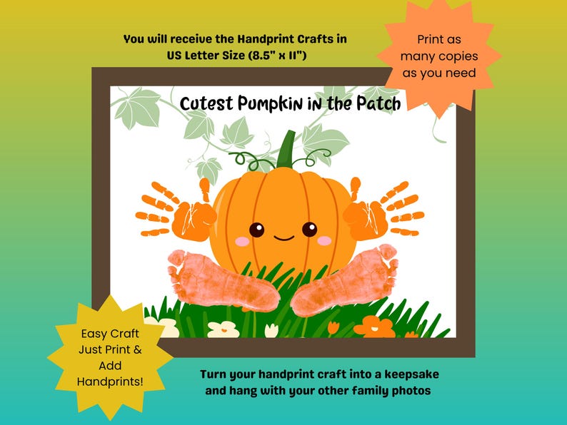 Halloween Handprint Craft, Printable Activity Babies, Toddlers DIY ...