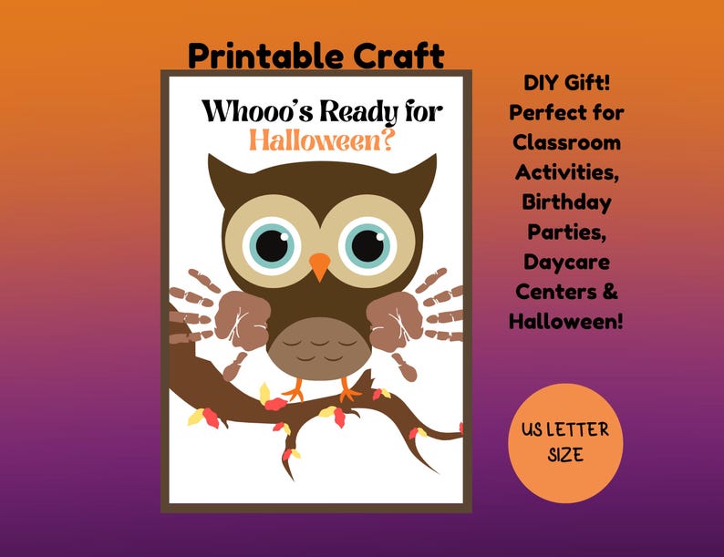 Halloween Handprint Craft, Printable Activity Babies, Toddlers DIY ...