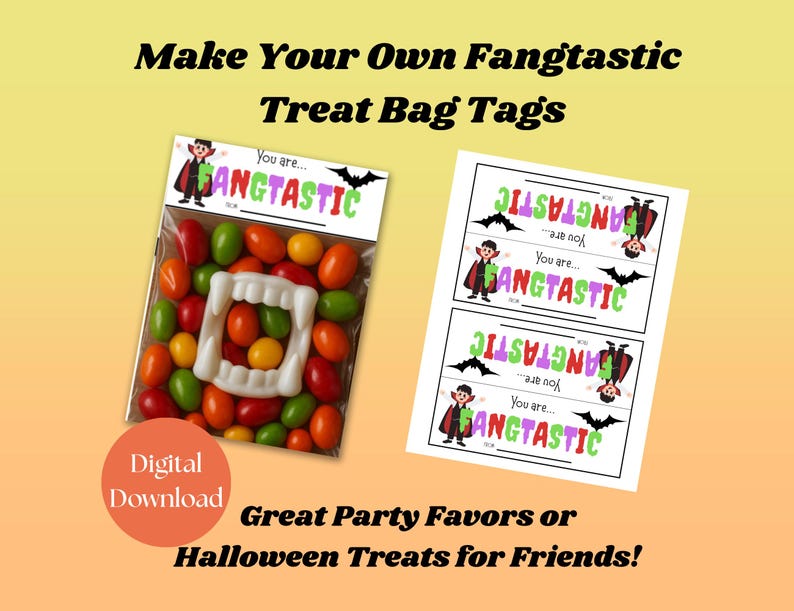 Kids Treat Bag Topper, Create a Goodie Bag Kit, Halloween Party ...