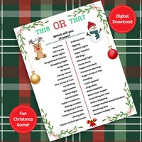 Christmas This or That Game Printable, Holiday Party, Christmas ...