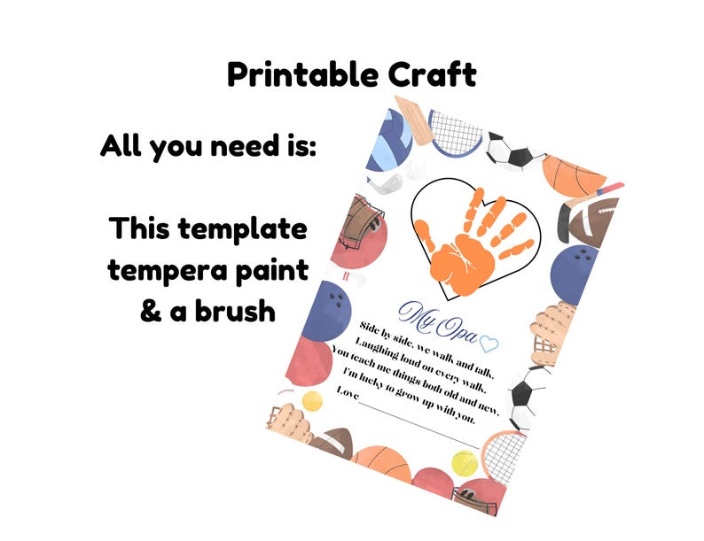 Grandparents Day Handprint Craft, Printable Activity Babies, Toddlers ...