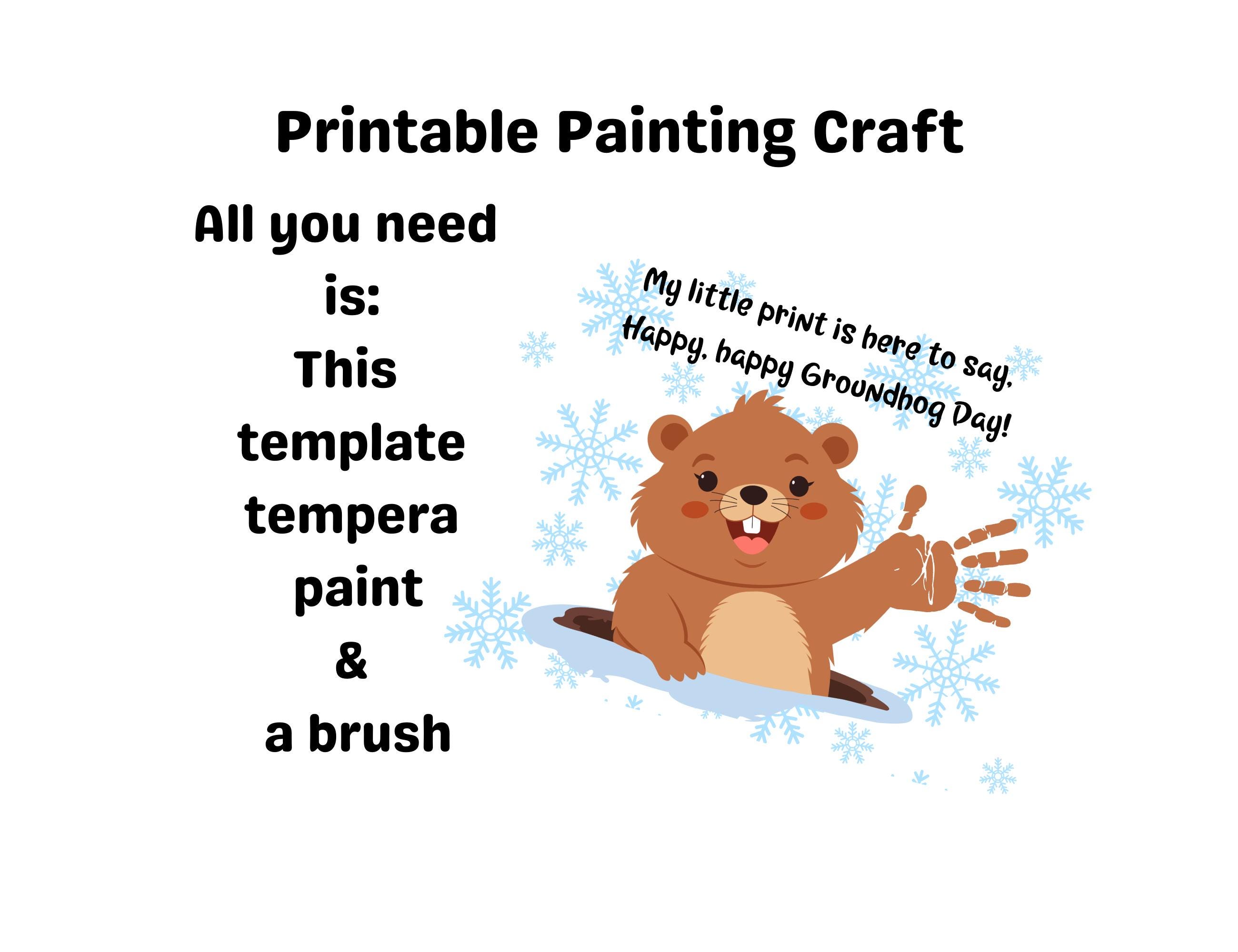Groundhog Handprint Craft, Printable Activity Babies, Toddlers DIY ...