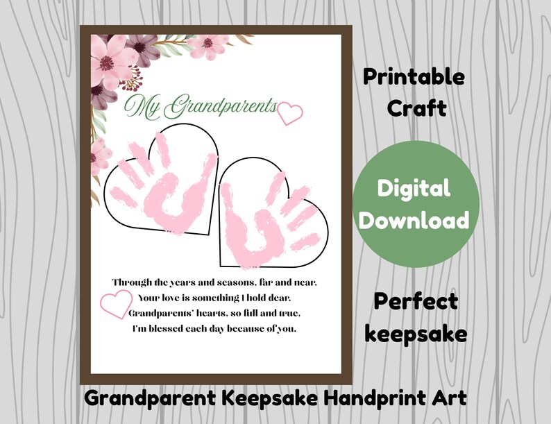 Grandparents Day Handprint Craft, Printable Activity Babies, Toddlers ...