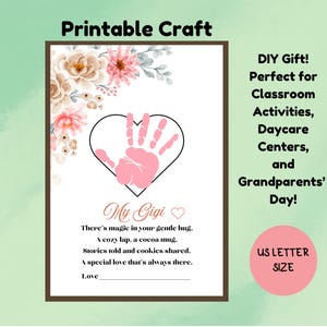 Grandparents Day Handprint Craft, Printable Activity Babies, Toddlers ...