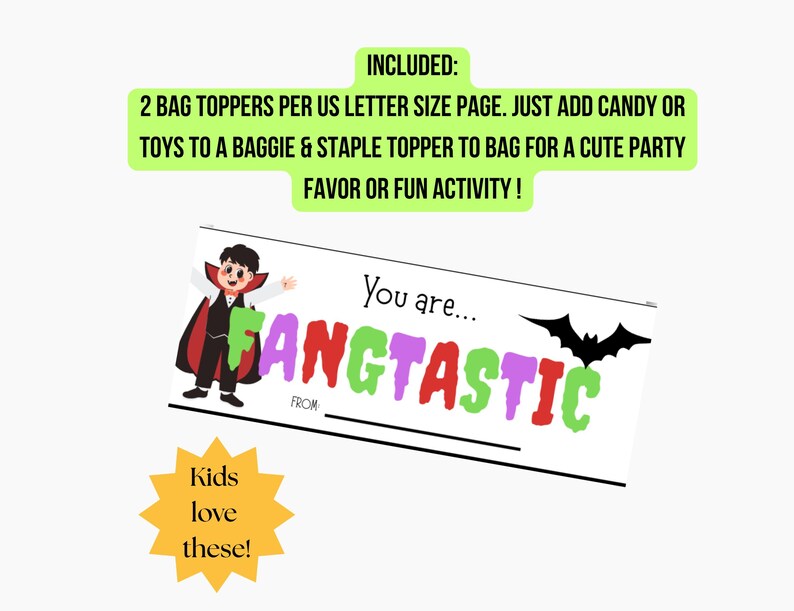 Kids Treat Bag Topper, Create a Goodie Bag Kit, Halloween Party ...