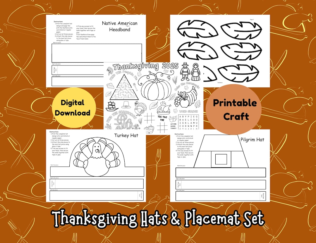 Thanksgiving Hats Classroom Craft, School Printable Activity, Daycare ...