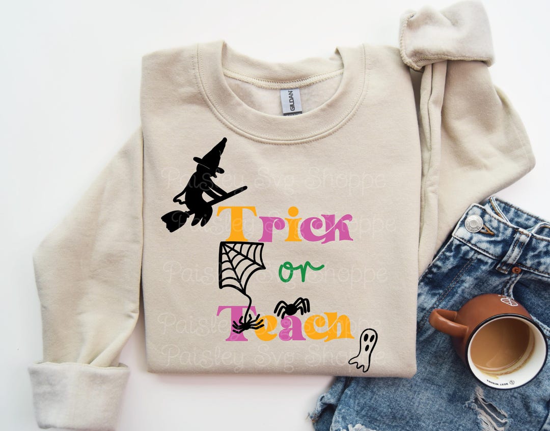 Trick or Teach Svg, Halloween Shirt Svg, Halloween Party Svg, Halloween ...