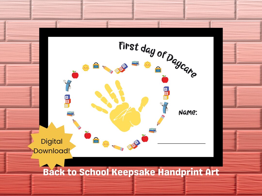 First Day Daycare Handprint Craft, Printable Activity Babies, Toddlers ...