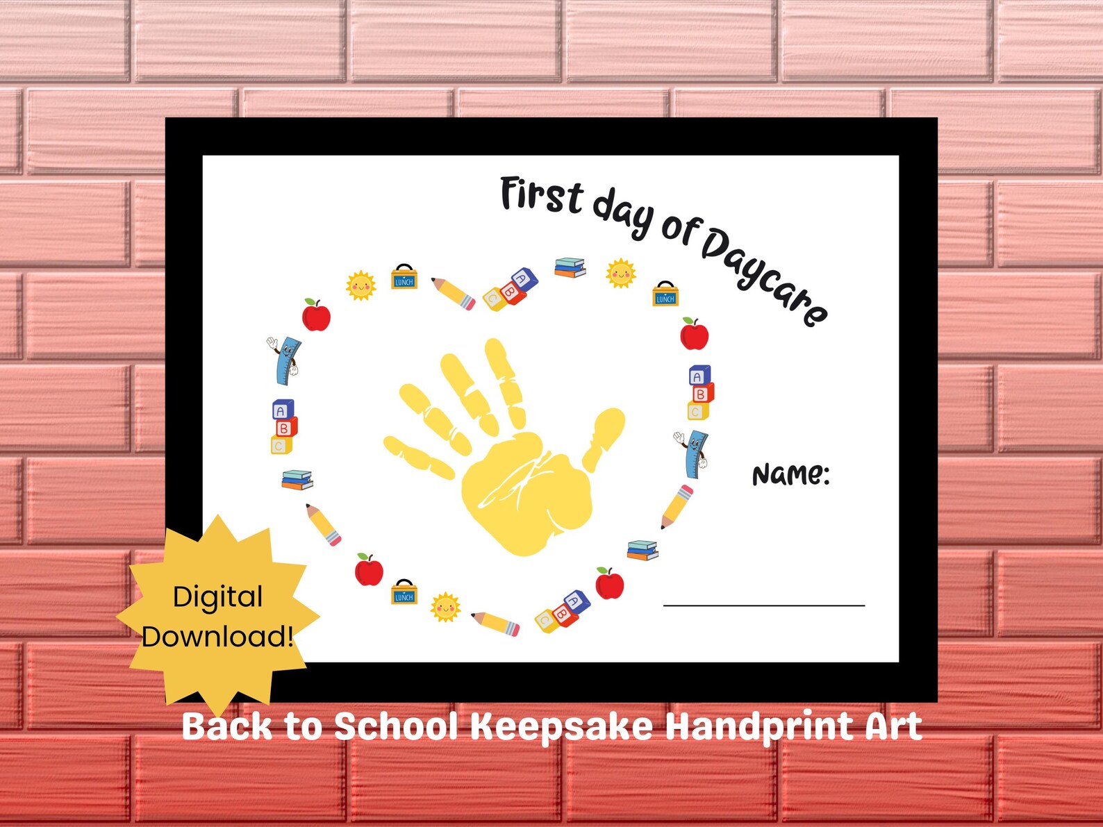 First Day Daycare Handprint Craft, Printable Activity Babies, Toddlers ...