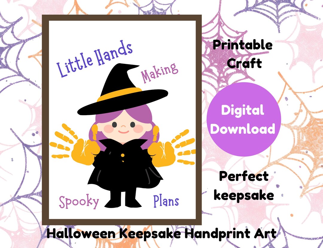 Halloween Handprint Craft, Printable Activity Babies, Toddlers DIY ...