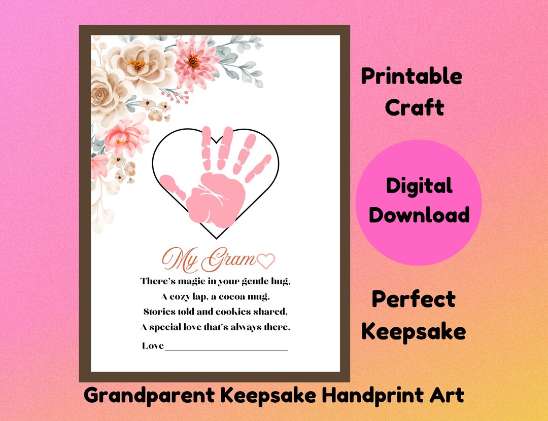 Grandparents Day Handprint Craft, Printable Activity Babies, Toddlers ...