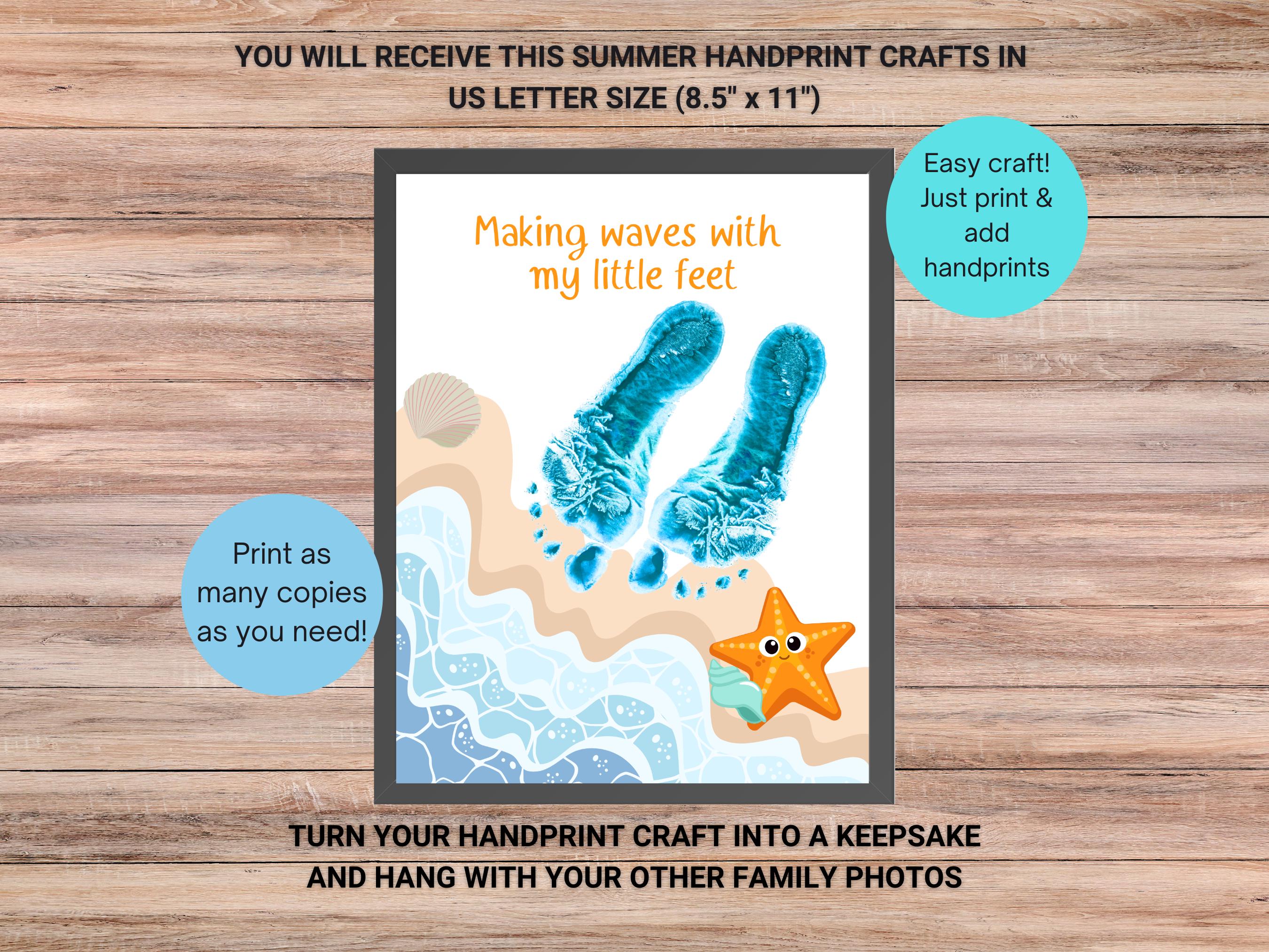 Summer Handprint Craft, Printable Activity Babies, Toddlers DIY ...