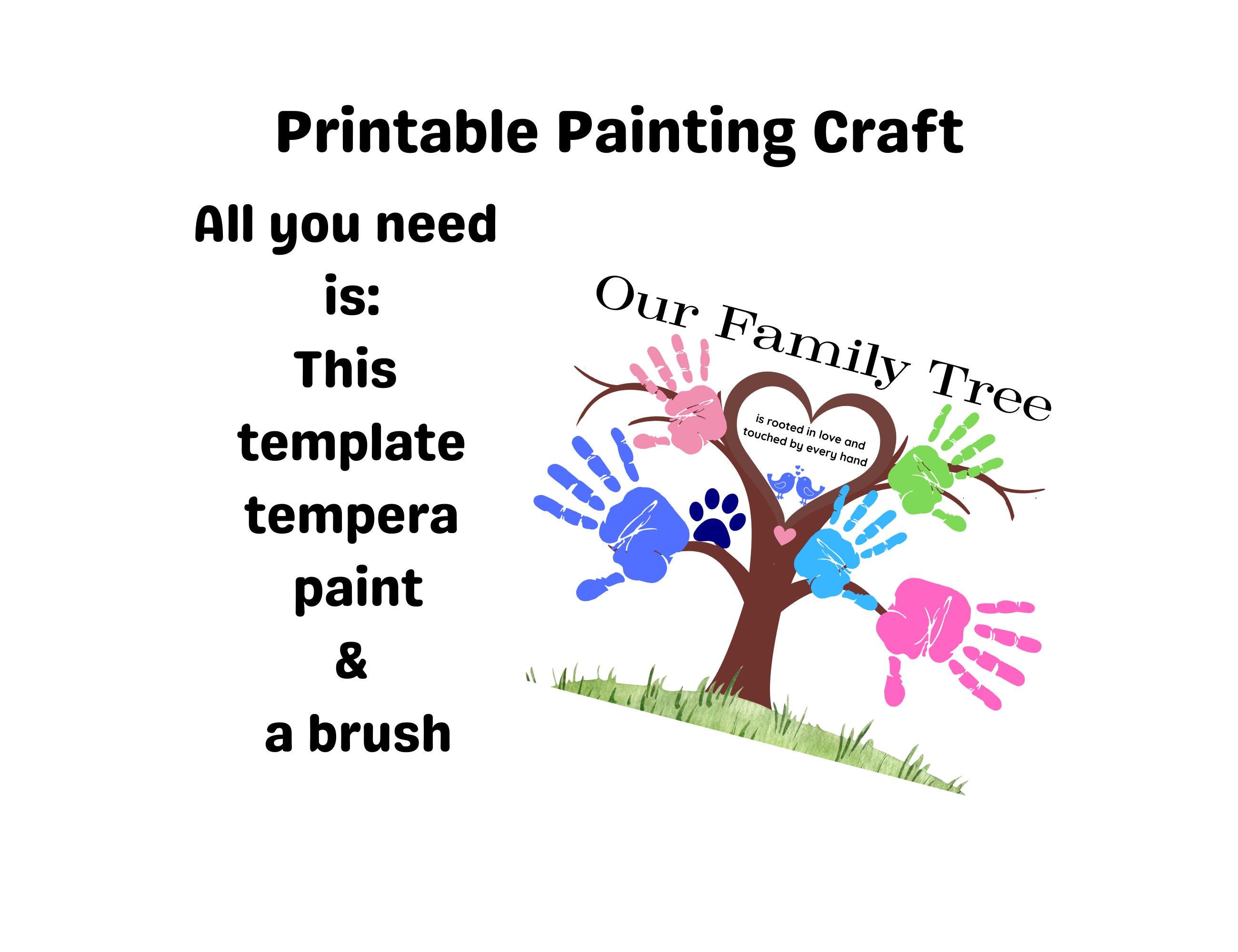 Family Tree Handprint Craft, Printable Activity Babies, Toddlers DIY ...