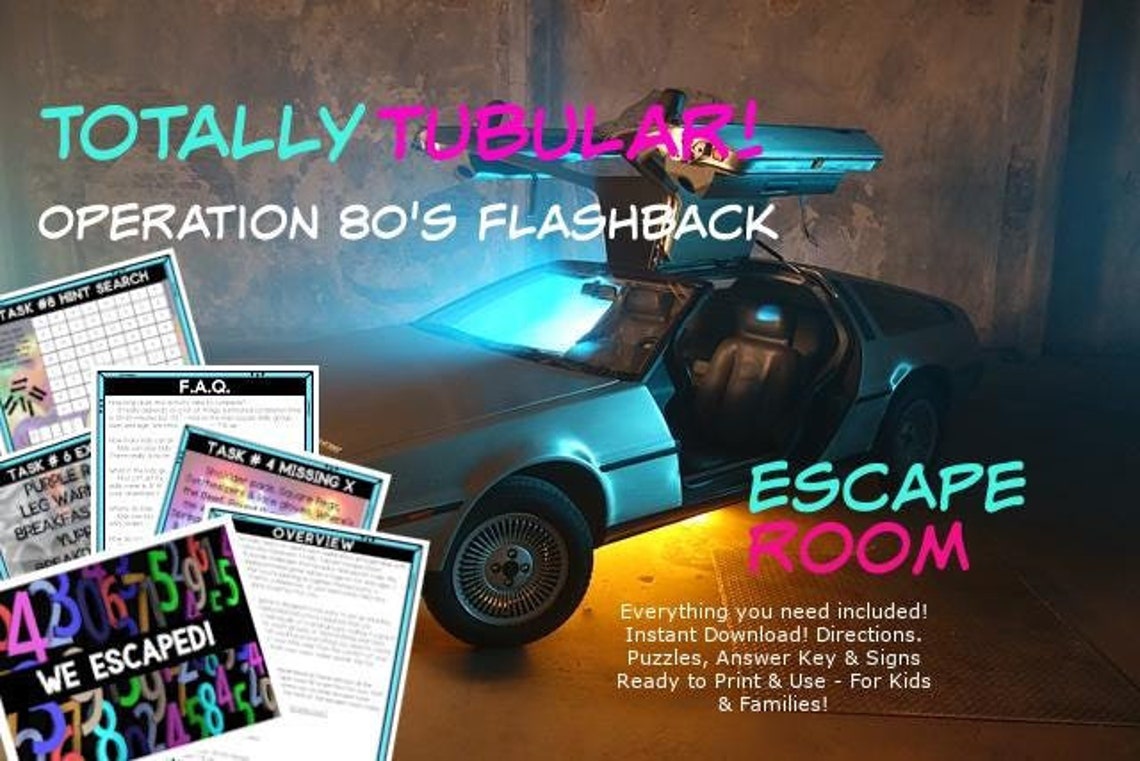 1980s Decade Escape Room, 80s Escape Room, Printable DIY Game, Family ...